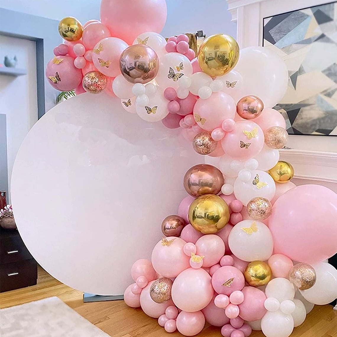 Pink Balloon Arch Kit 135Pcs White and Gold Latex Birthday | Etsy