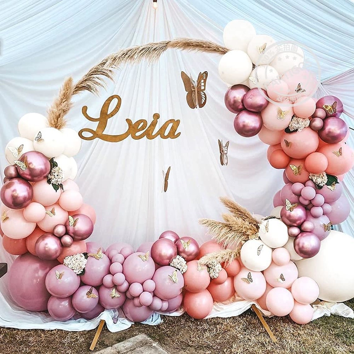 Pink Balloon Arch Kit 135Pcs White and Gold Latex Birthday | Etsy