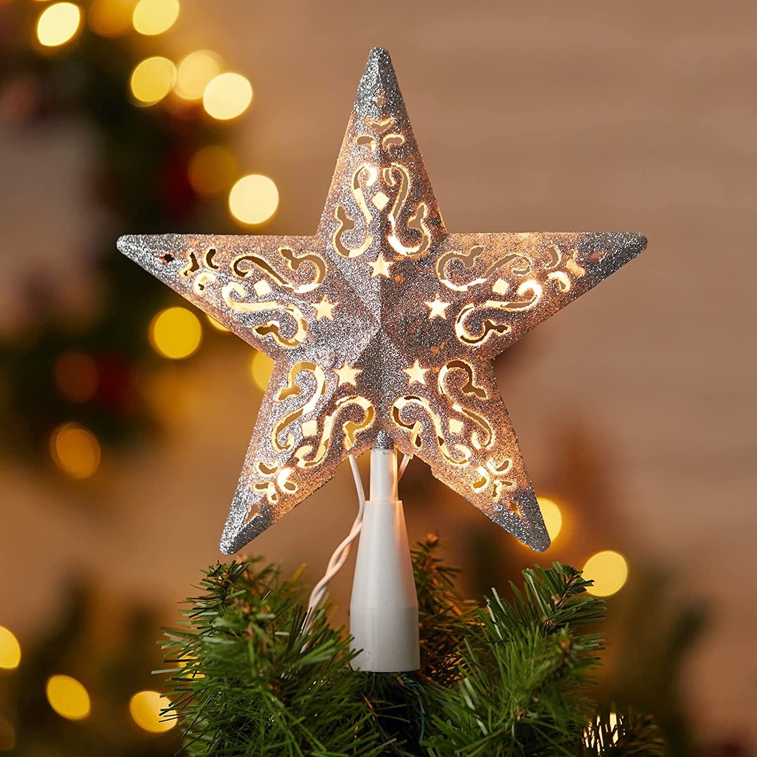 Christmas Gold Star Tree Topper