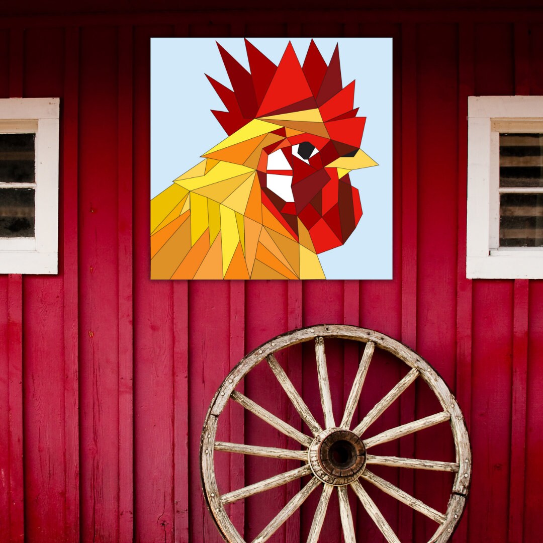 12x12 Chicken Painted Barn Quilt Digital PDF SVG Pattern Download - Etsy