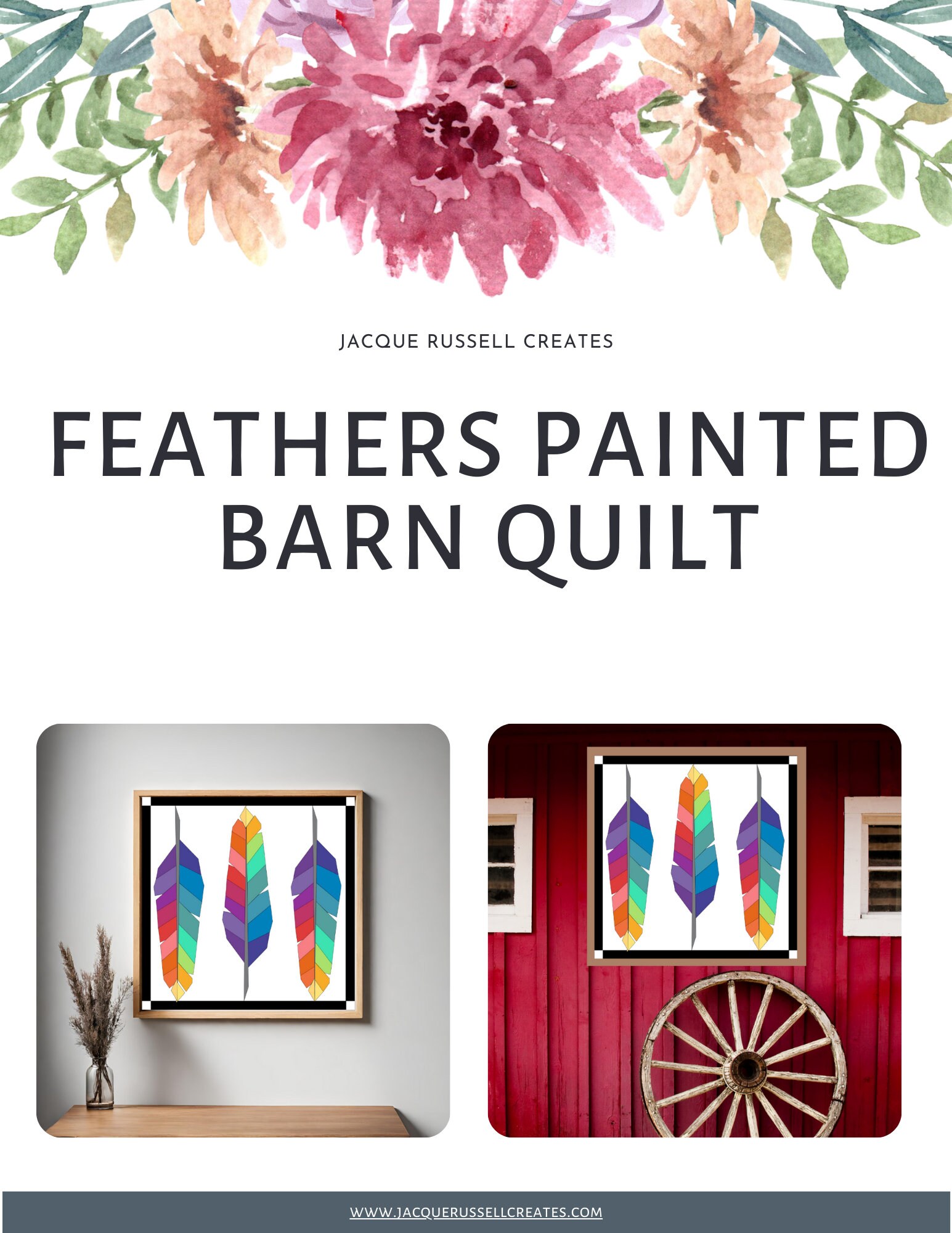 Feathers Barn Quilt PDF Pattern, SVG Pattern, Wood Quilt to Paint for ...