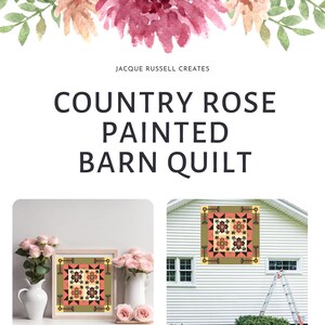 Country Rose Barn Quilt Pattern: Floral Barn Decor (digital PDF, SVG ...