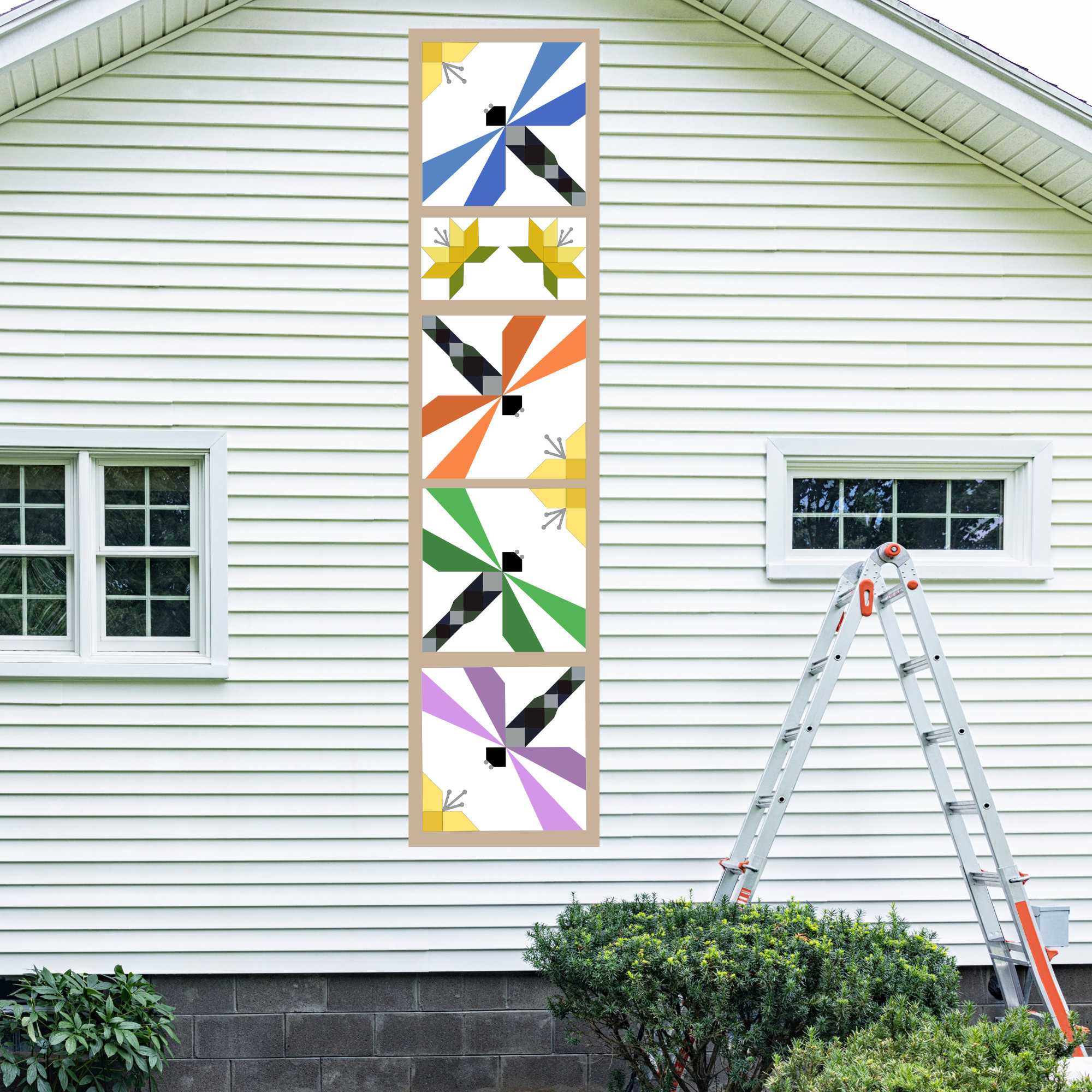 Dragonfly Flower Barn Quilt Pattern: SVG, PDF (24x103") - Etsy