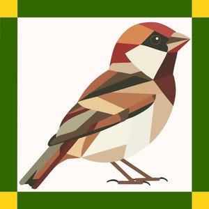 Modern Sparrow Quilt Block Pattern - Digital Download PDF in 12x12 ...