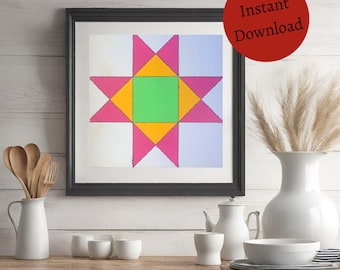 Ohio Star Barn Quilt Pattern Digital File - Etsy