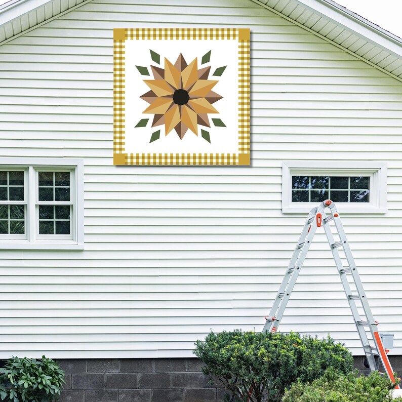 Golden Sunflower Barn Quilt Pattern - Digital Download | DIY Farmhouse ...