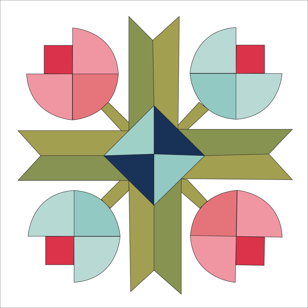 48x48" Flower Patch Barn Quilt Digital PDF SVG Downloadable Pattern - Etsy