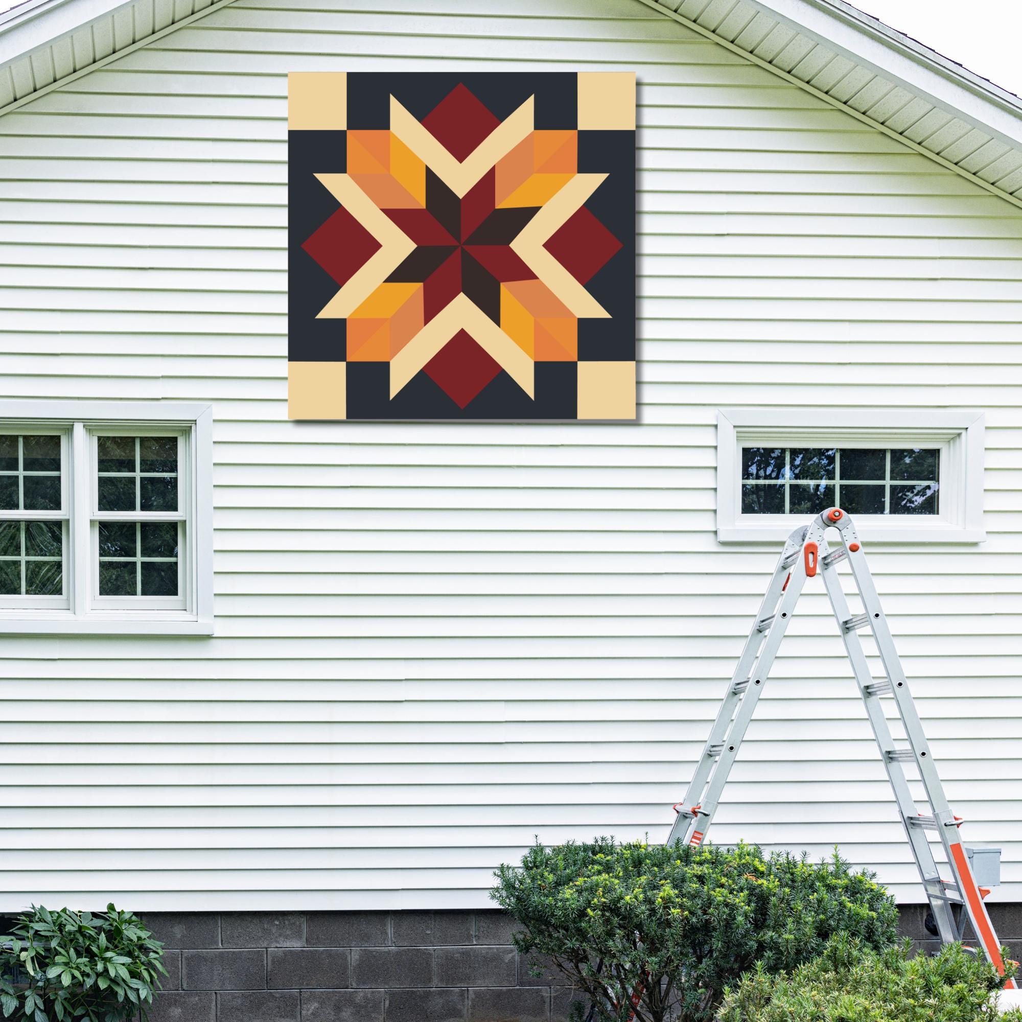 Autumn Starburst Barn Quilt Pattern: Geometric Fall Decor (PDF Download ...