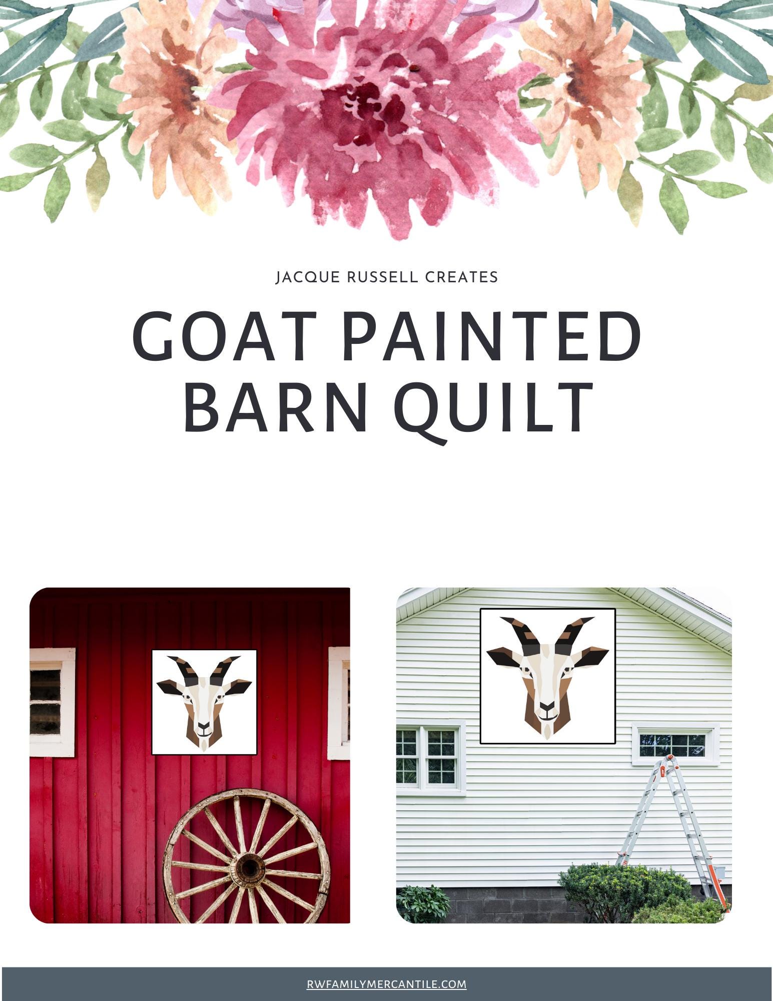 Goat Barn Quilt PDF Pattern, SVG Pattern, Wood Quilt to Paint for ...