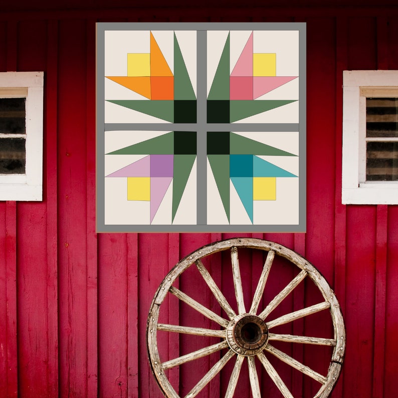48x48 Crocus Barn Quilt PDF Pattern, SVG Pattern, Wood Quilt to Paint ...