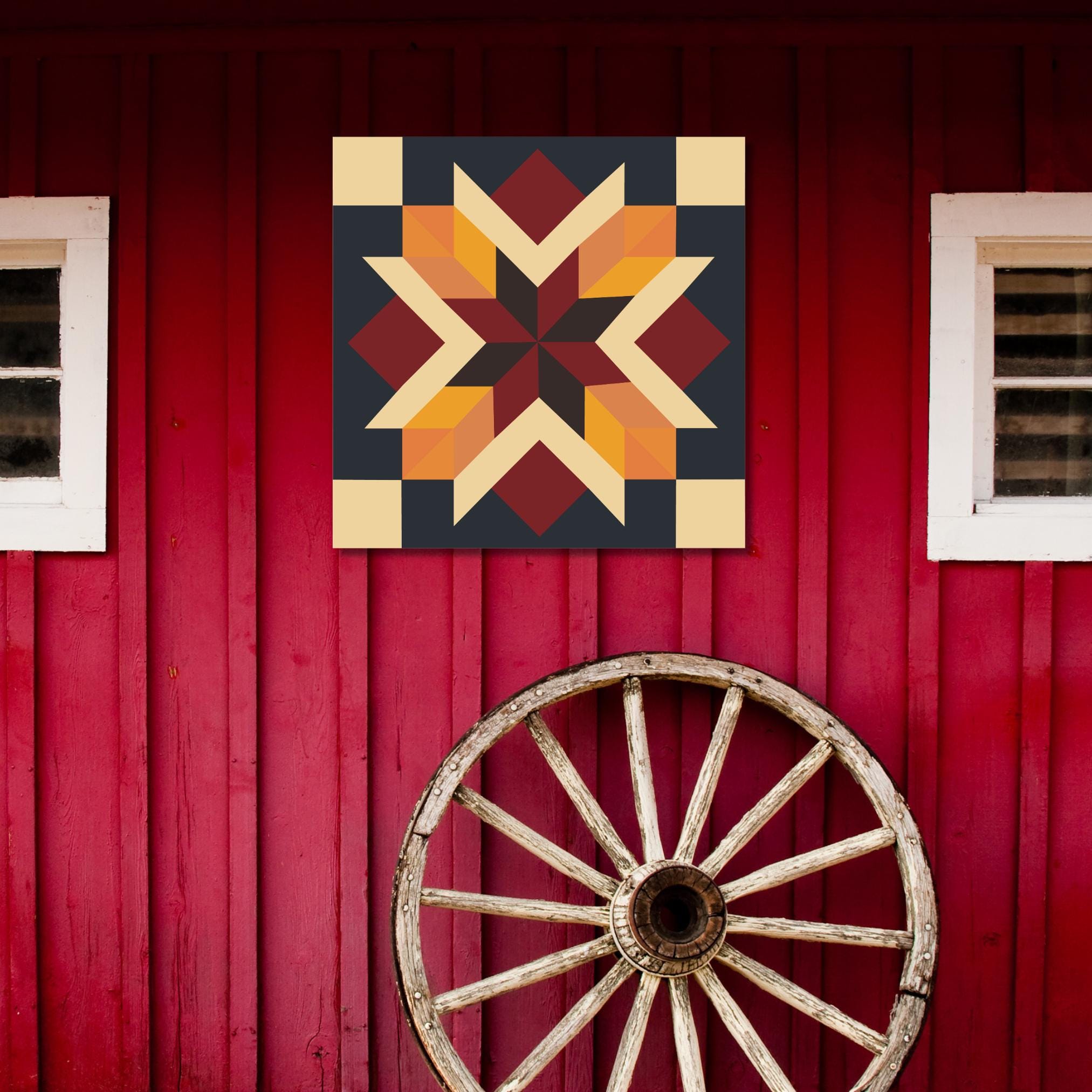 Autumn Starburst Barn Quilt Pattern: Geometric Fall Decor (PDF Download ...