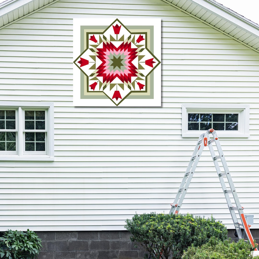 Lone Star Tulip Barn Quilt Pattern: DIY Farmhouse Decor (digital ...