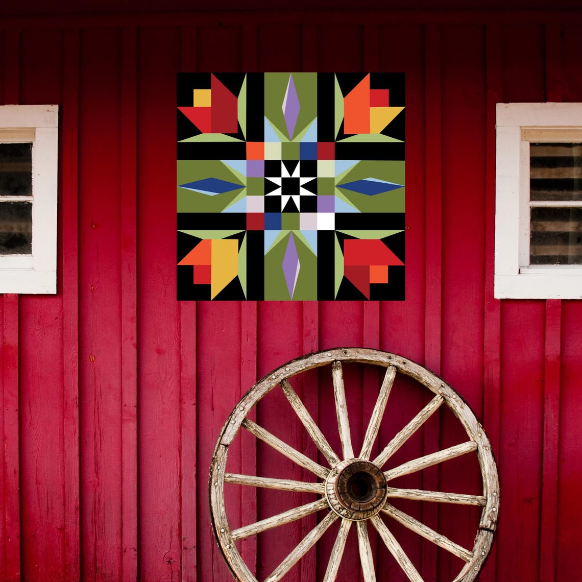 Tulip Patch Barn Quilt Digital Pattern, Folk Art (SVG, PDF, PNG) - Etsy