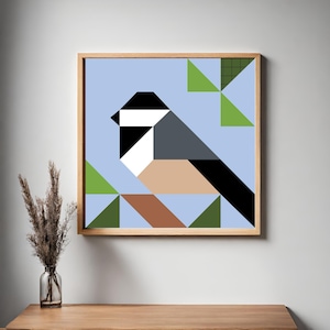 Chickadee Quilt Block Pattern: Traditional Barn Quilt Design (digital ...