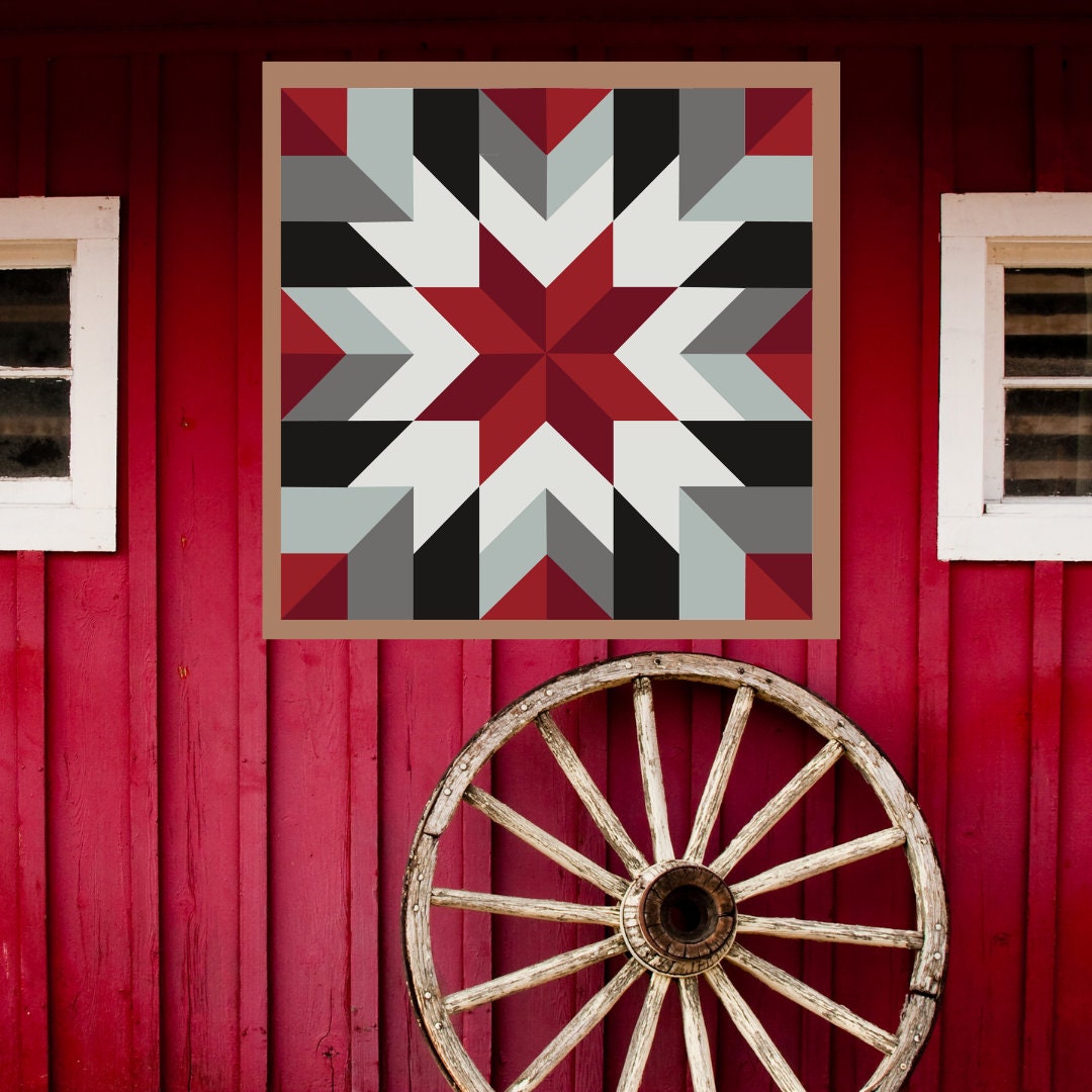 Winter Morning Barn Quilt Pattern: Snowflake Design (digital PDF, SVG ...