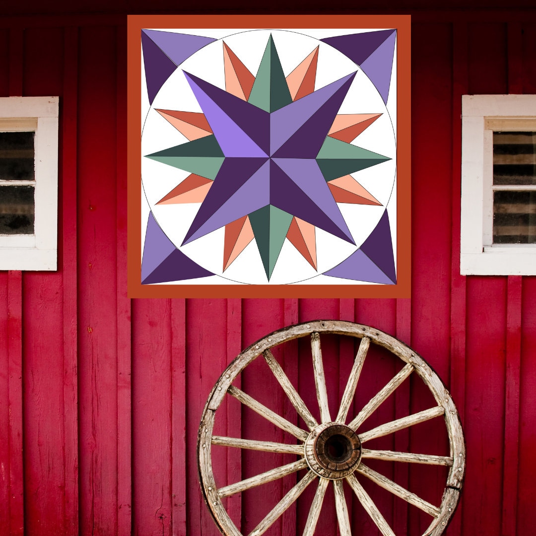 24x24" Mariners Compass Painted Barn Quilt Digital PDF SVG Pattern ...