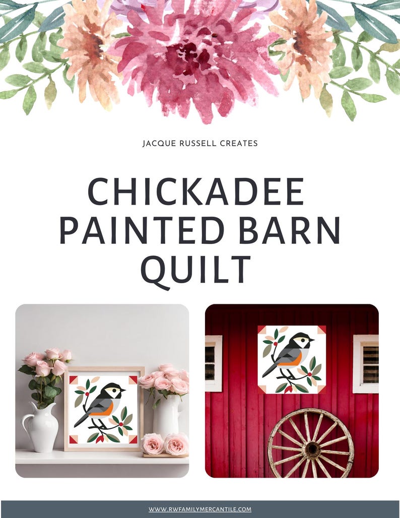 Modern Chickadee Quilt Block Pattern - Digital Download PDF in 12x12 ...