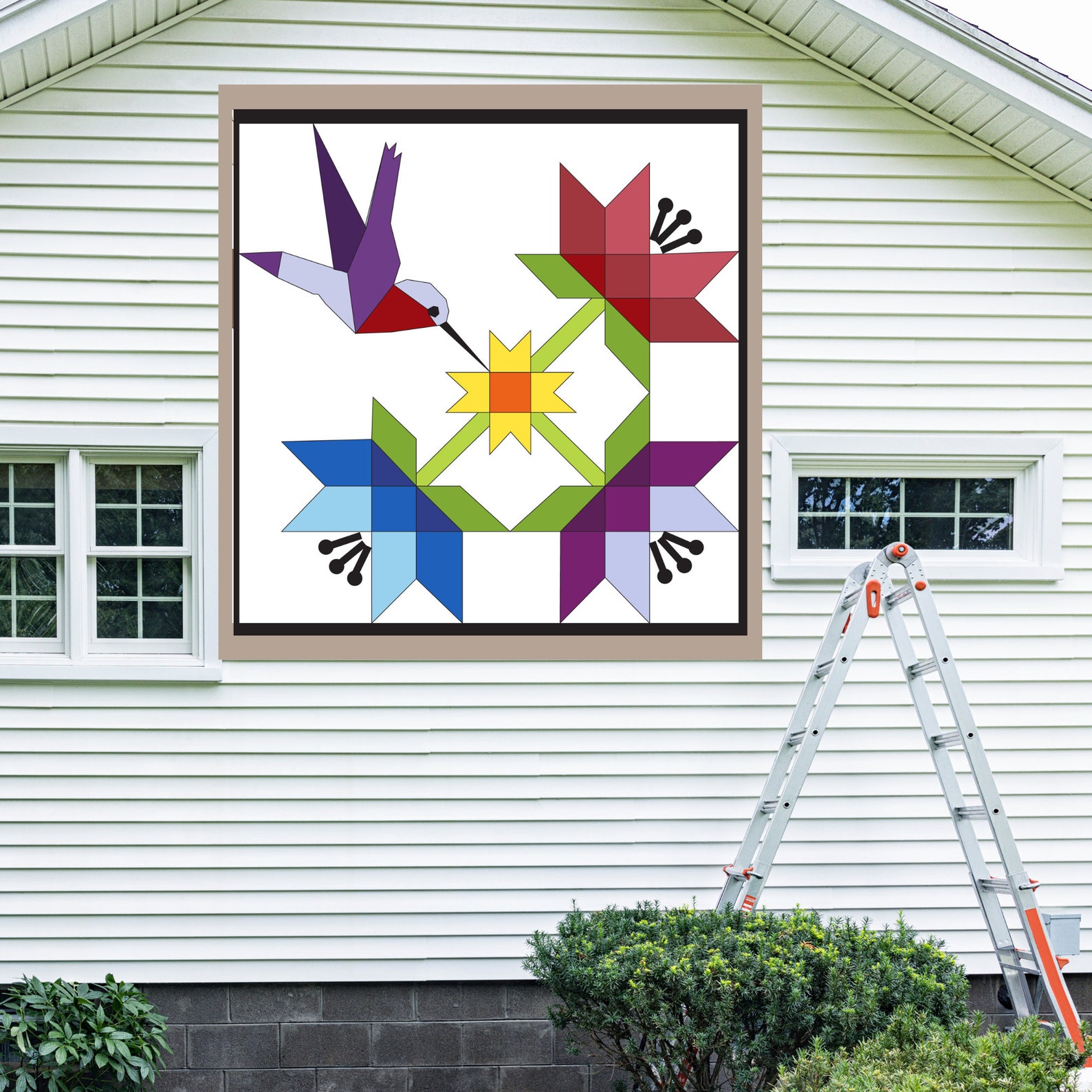 24x24 Hummingbird Barn Quilt PDF Pattern, SVG Pattern, Wood Quilt to ...