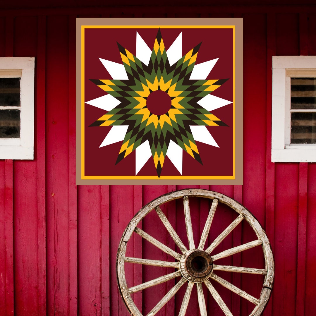 Lone Star Barn Quilt Digital PDF SVG Printable Pattern | Wood Barn ...