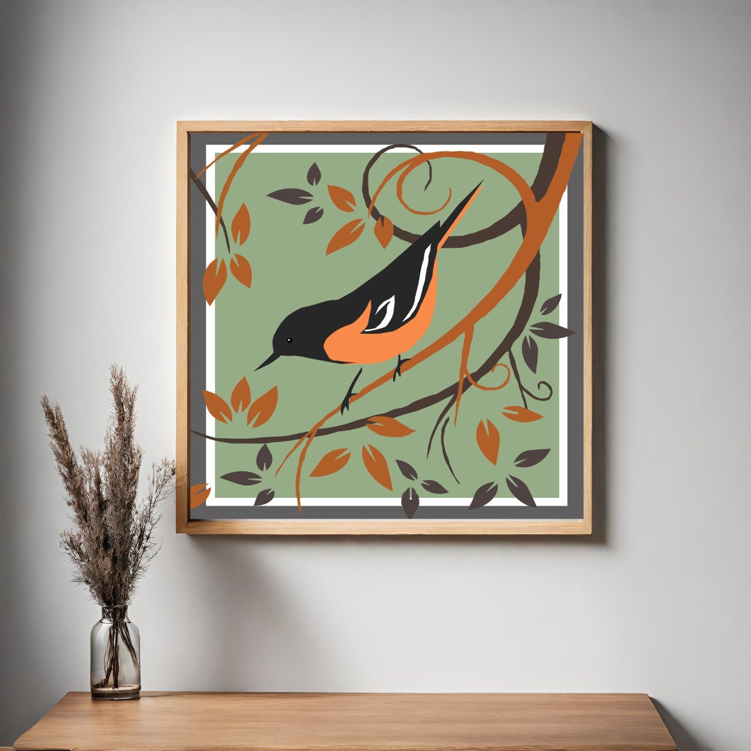 Oriole Barn Quilt Digital PDF SVG Printable Pattern | Wood Barn Quilt ...