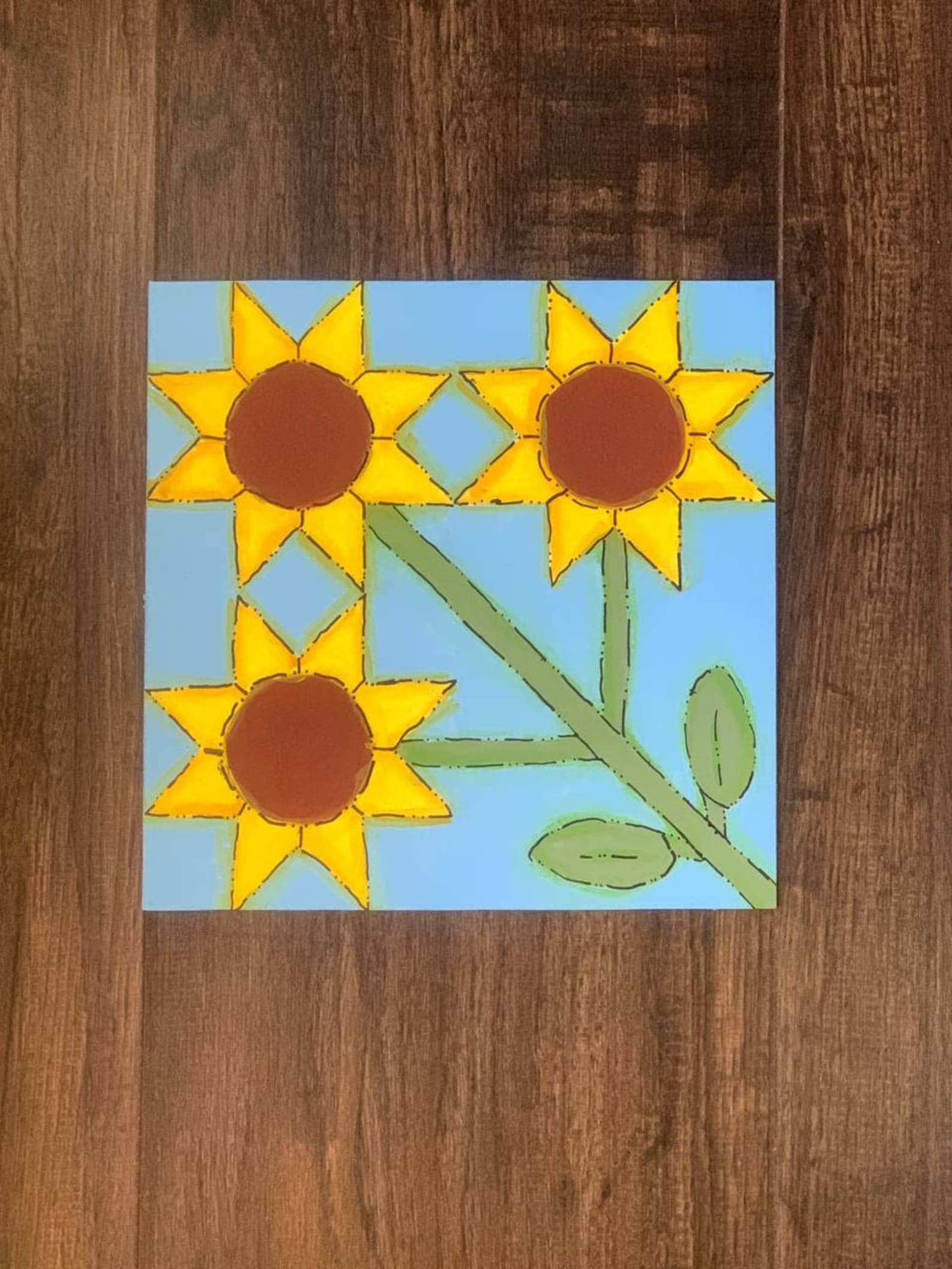 Sunflower Barn Quilt PDF Pattern Digital SVG Printable Pattern Wood ...