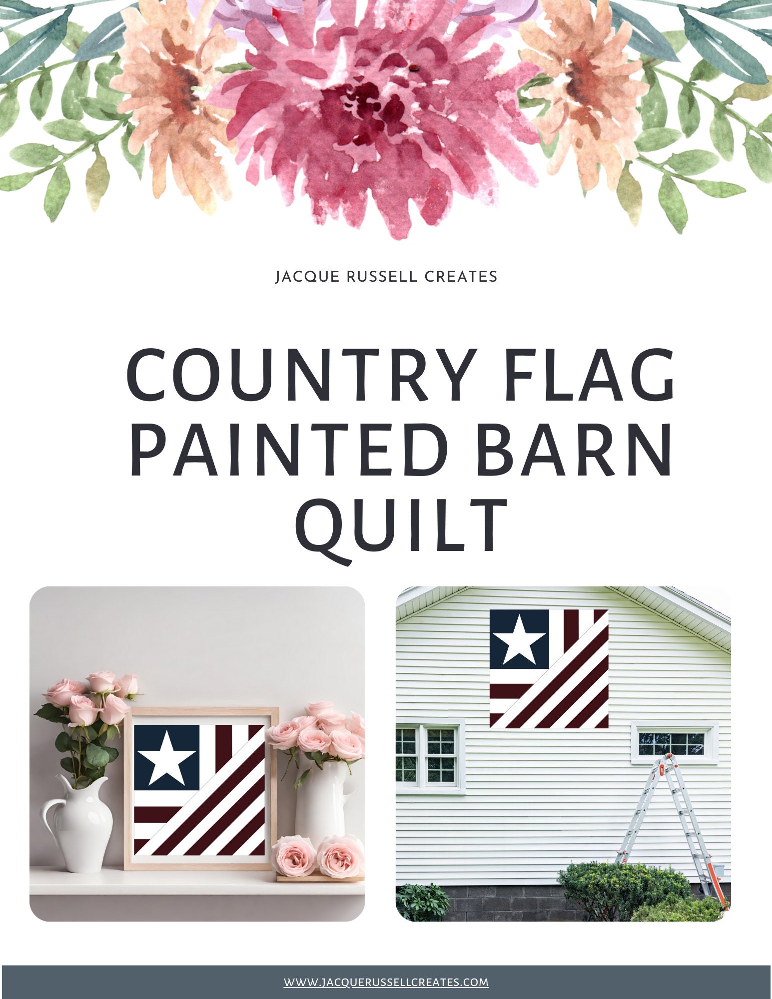 24x24" Country Flag Barn Quilt PDF Pattern, SVG Pattern, Wood Quilt to ...