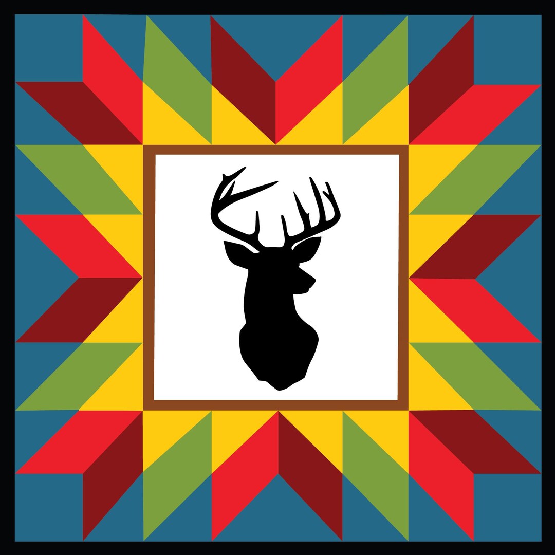 48x48" Deer Buck in the Wild Barn Quilt PDF Pattern, SVG Pattern, Wood ...