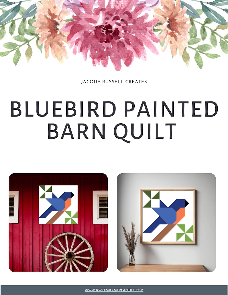 Bluebird Quilt Block Pattern: Traditional Barn Quilt Design (digital ...