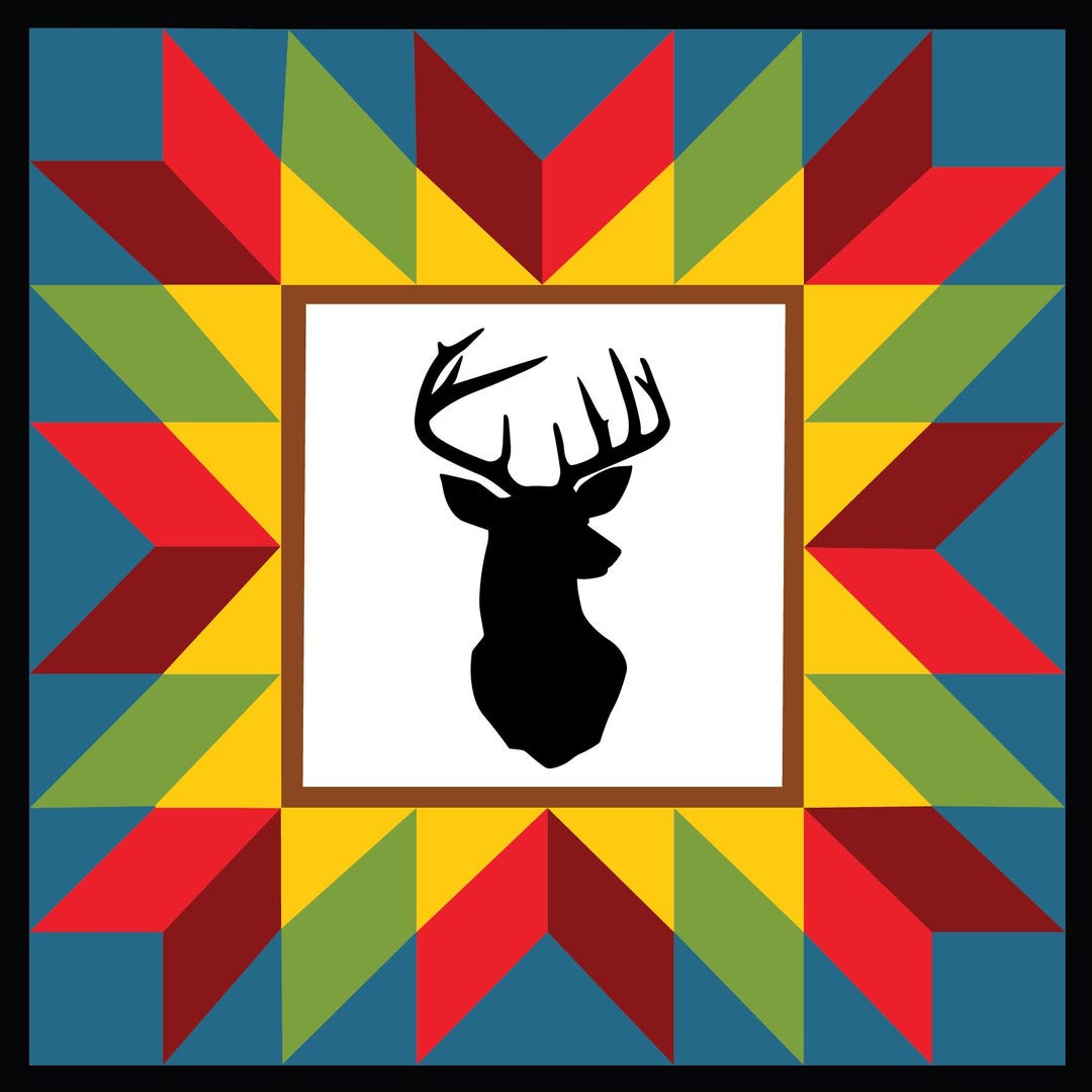 24x24" Buck Deer in the Wild Barn Quilt PDF Pattern, SVG Pattern, Wood ...