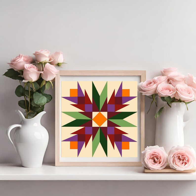 Double Crocus Barn Quilt PDF Pattern, SVG Pattern, Wood Quilt to Paint ...