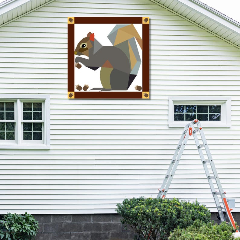 Squirrel Barn Quilt Pattern: Rustic Farmhouse Decor (digital Download ...