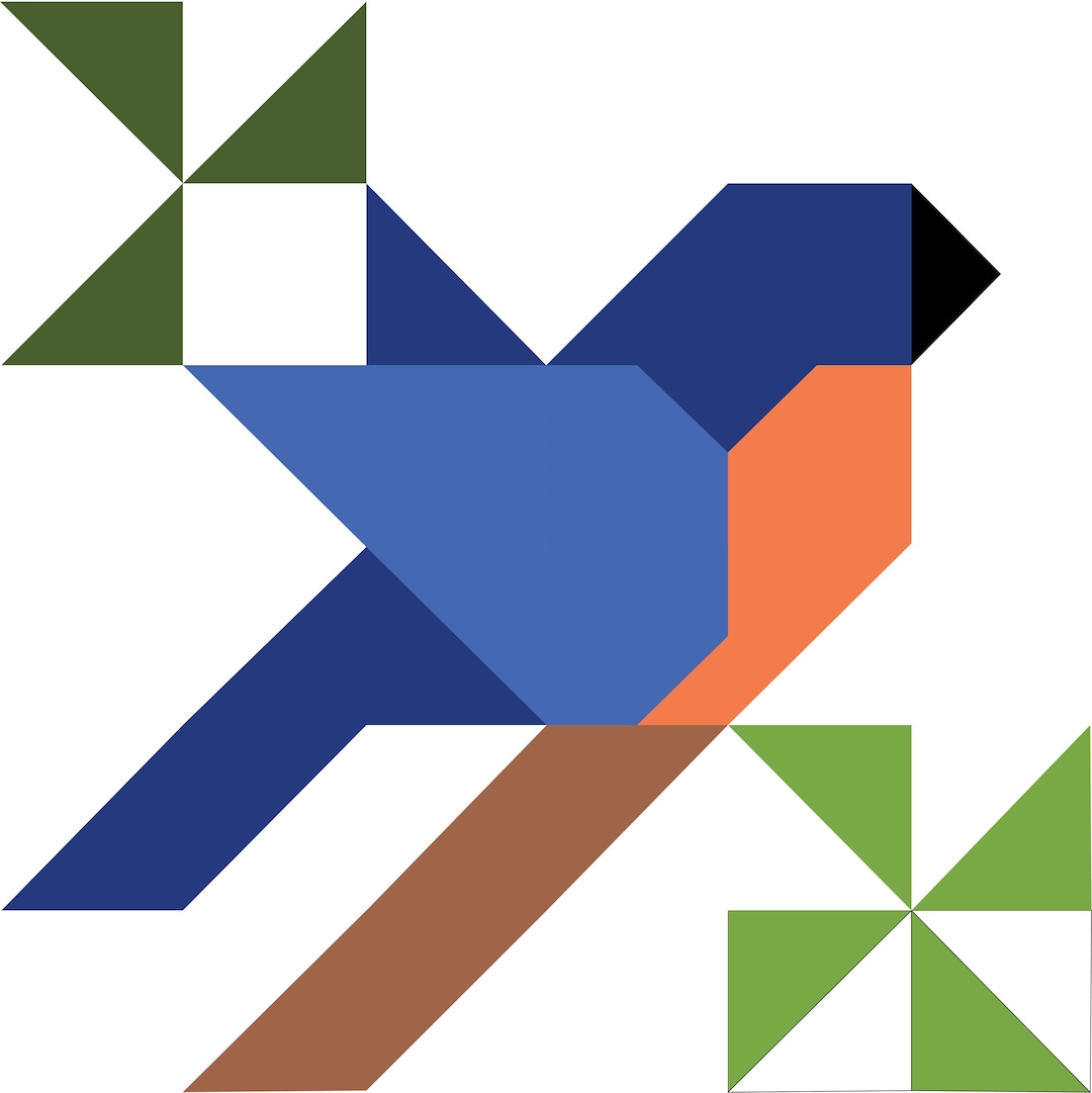 Bluebird Quilt Block Pattern: Traditional Barn Quilt Design (digital ...