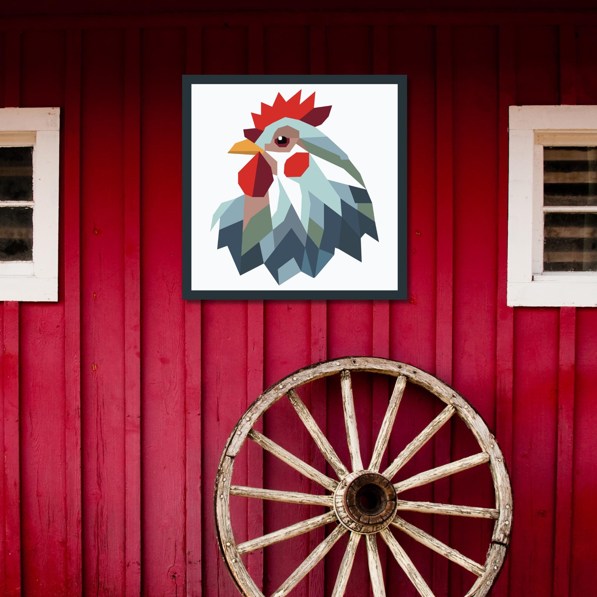 Chicka Barn Quilt Pattern | Modern Chicken Block (PDF Download) - Etsy