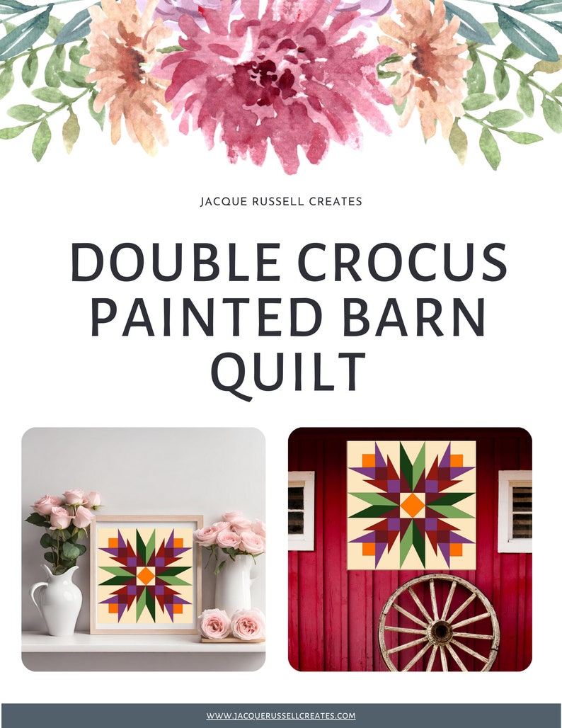 Double Crocus Barn Quilt PDF Pattern, SVG Pattern, Wood Quilt to Paint ...