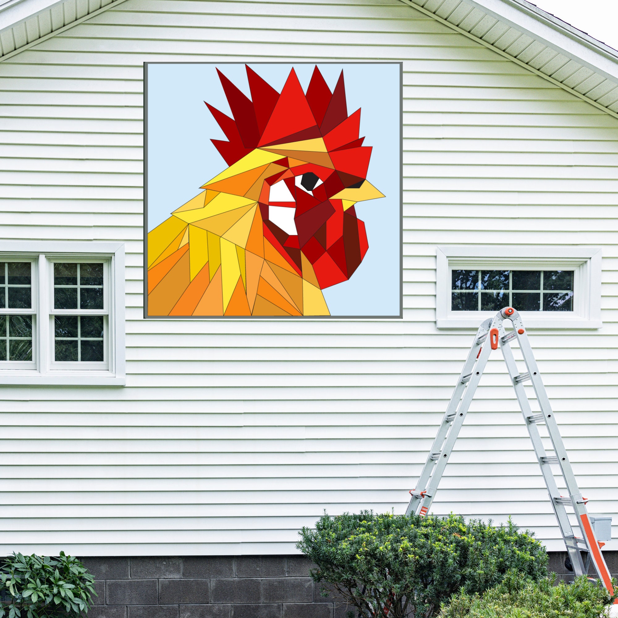 12x12 Chicken Painted Barn Quilt Digital PDF SVG Pattern Download - Etsy
