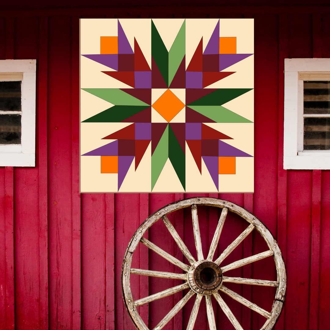 Double Crocus Barn Quilt PDF Pattern, SVG Pattern, Wood Quilt to Paint ...