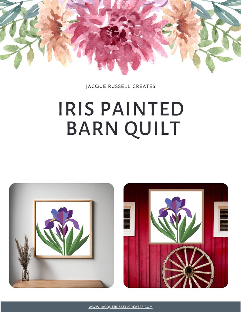 12x12 Iris Barn Quilt PDF Pattern, SVG Pattern, Wood Quilt to Paint for ...
