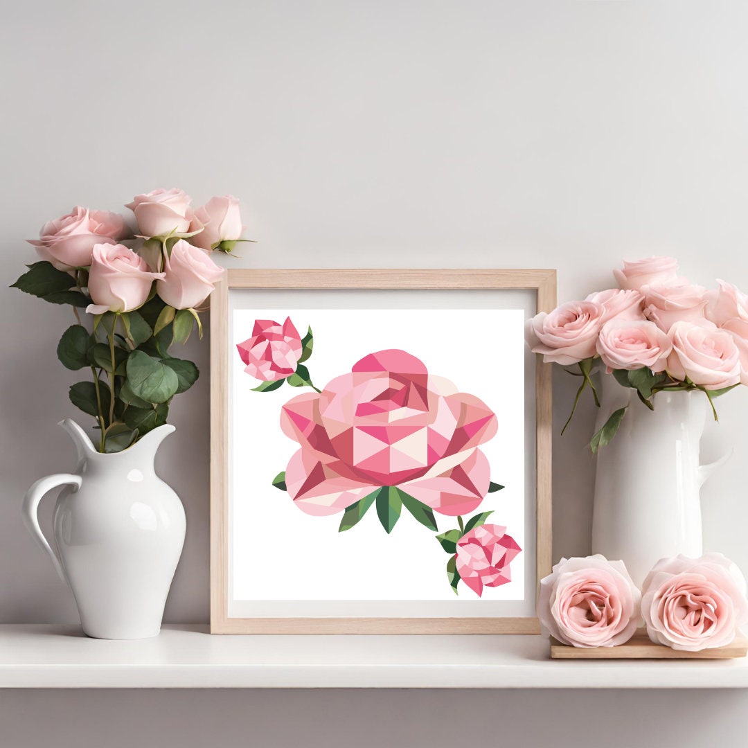 Rose Barn Quilt Digital PDF SVG Printable Pattern | Wood Barn Quilt ...