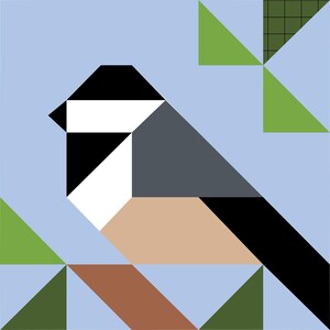 Chickadee Quilt Block Pattern: Traditional Barn Quilt Design (digital ...