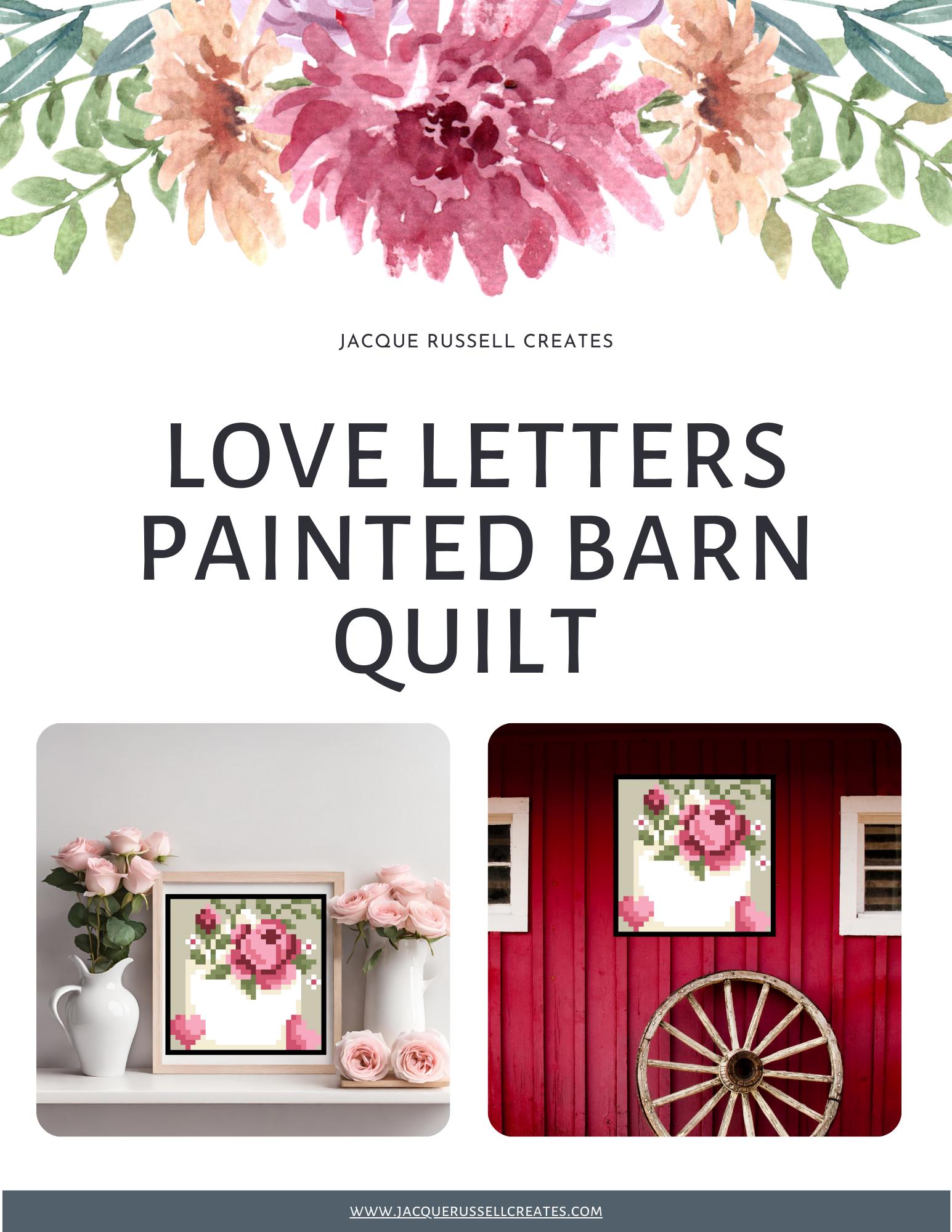 Floral Love Letter Barn Quilt Block Pattern (digital Download) - Etsy