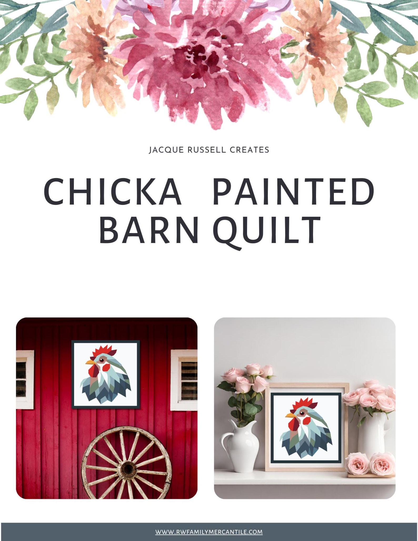 Chicka Barn Quilt Pattern | Modern Chicken Block (PDF Download) - Etsy
