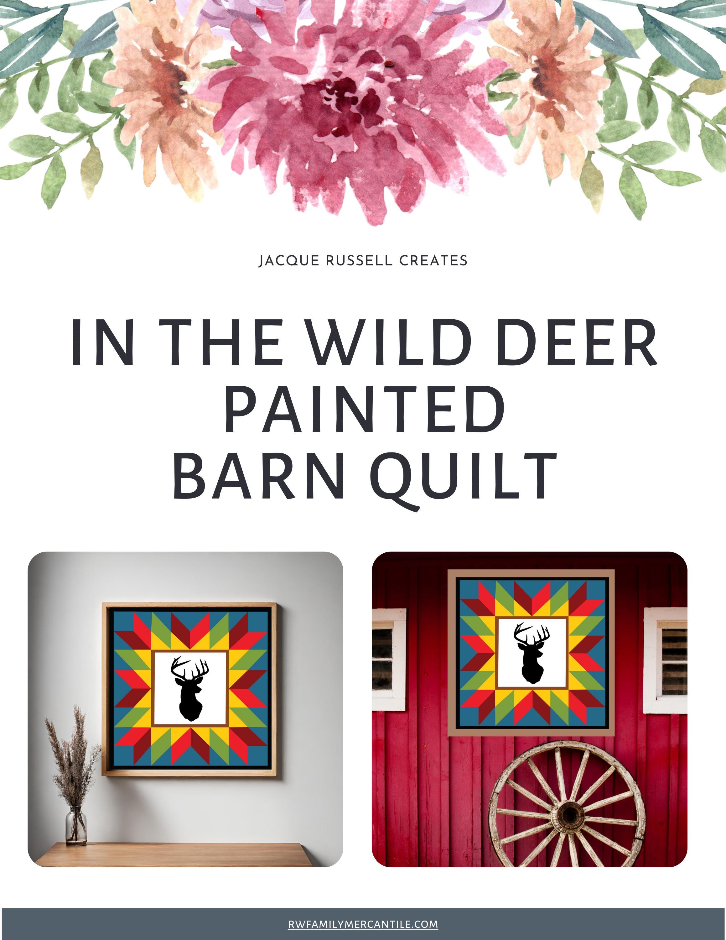 48x48" Deer Buck in the Wild Barn Quilt PDF Pattern, SVG Pattern, Wood ...