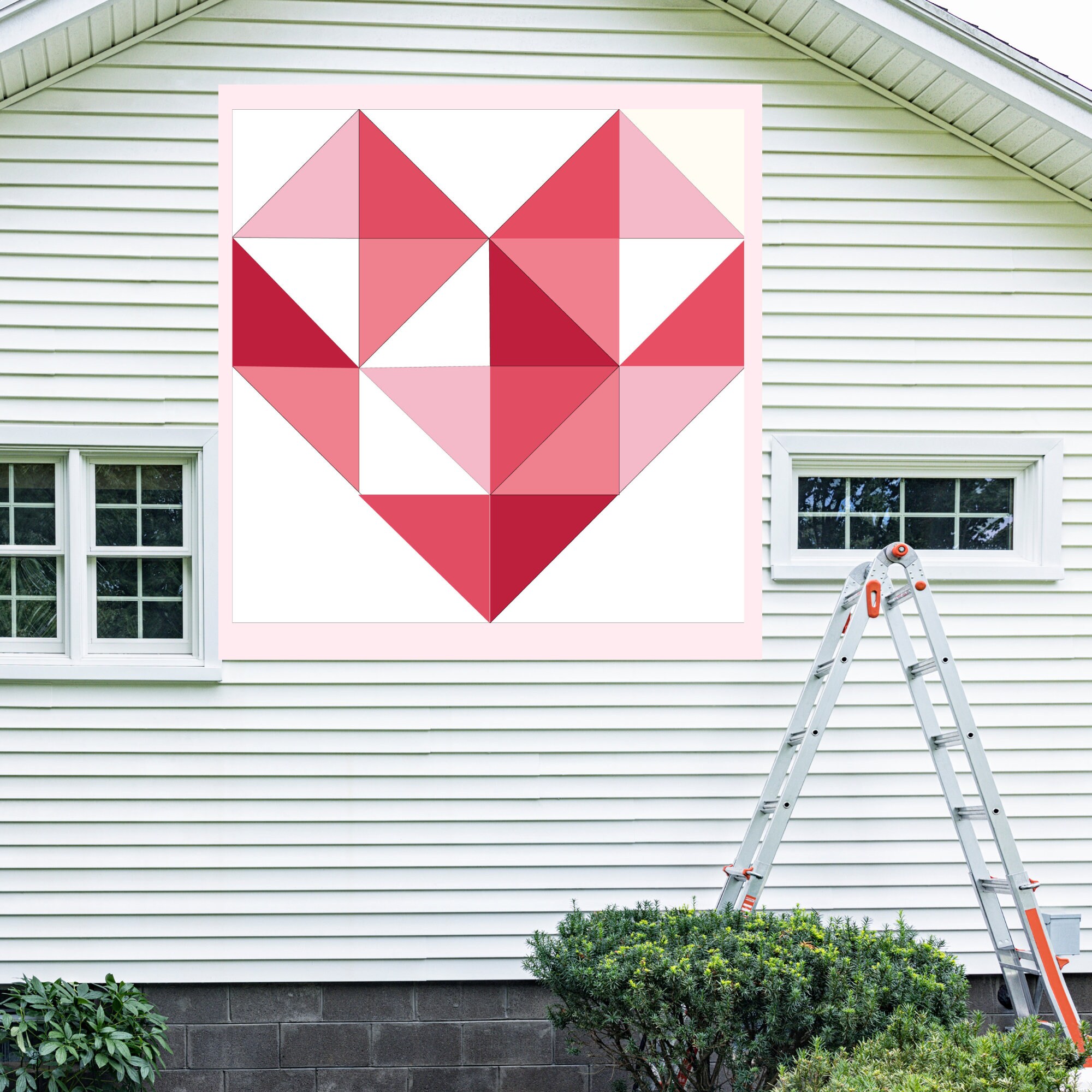 12x12" Heart Painted Barn Quilt Digital PDF SVG Pattern - Etsy