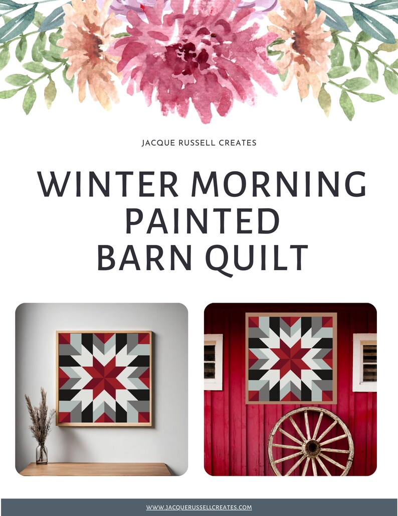 Winter Morning Barn Quilt Pattern: Snowflake Design (digital PDF, SVG ...