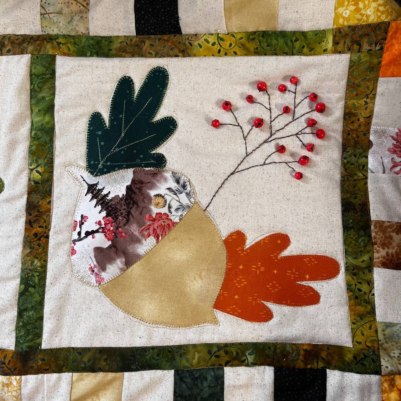 Fall Sampler Mini Quilt Acorn Block PFD Digital Pattern - Etsy