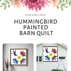 24x24" Hummingbird Barn Quilt PDF Pattern, SVG Pattern, Wood Quilt to ...