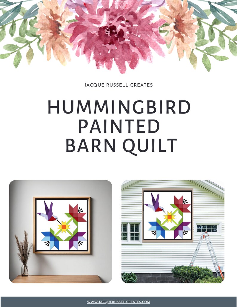 24x24 Hummingbird Barn Quilt PDF Pattern, SVG Pattern, Wood Quilt to Paint for Outdoors - Etsy ...