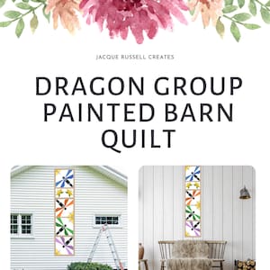 Dragonfly Flower Barn Quilt Pattern: SVG, PDF (24x103") - Etsy