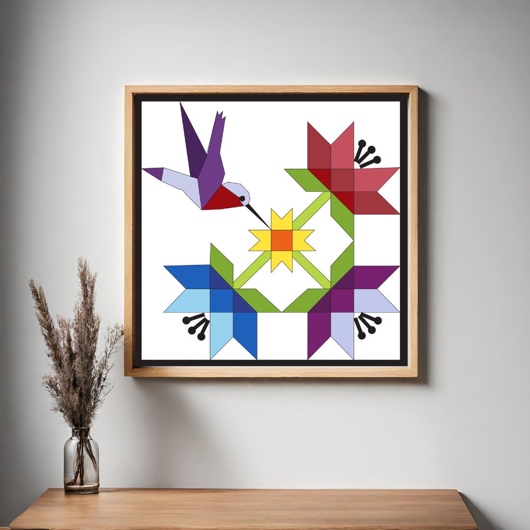 24x24 Hummingbird Barn Quilt PDF Pattern, SVG Pattern, Wood Quilt to ...