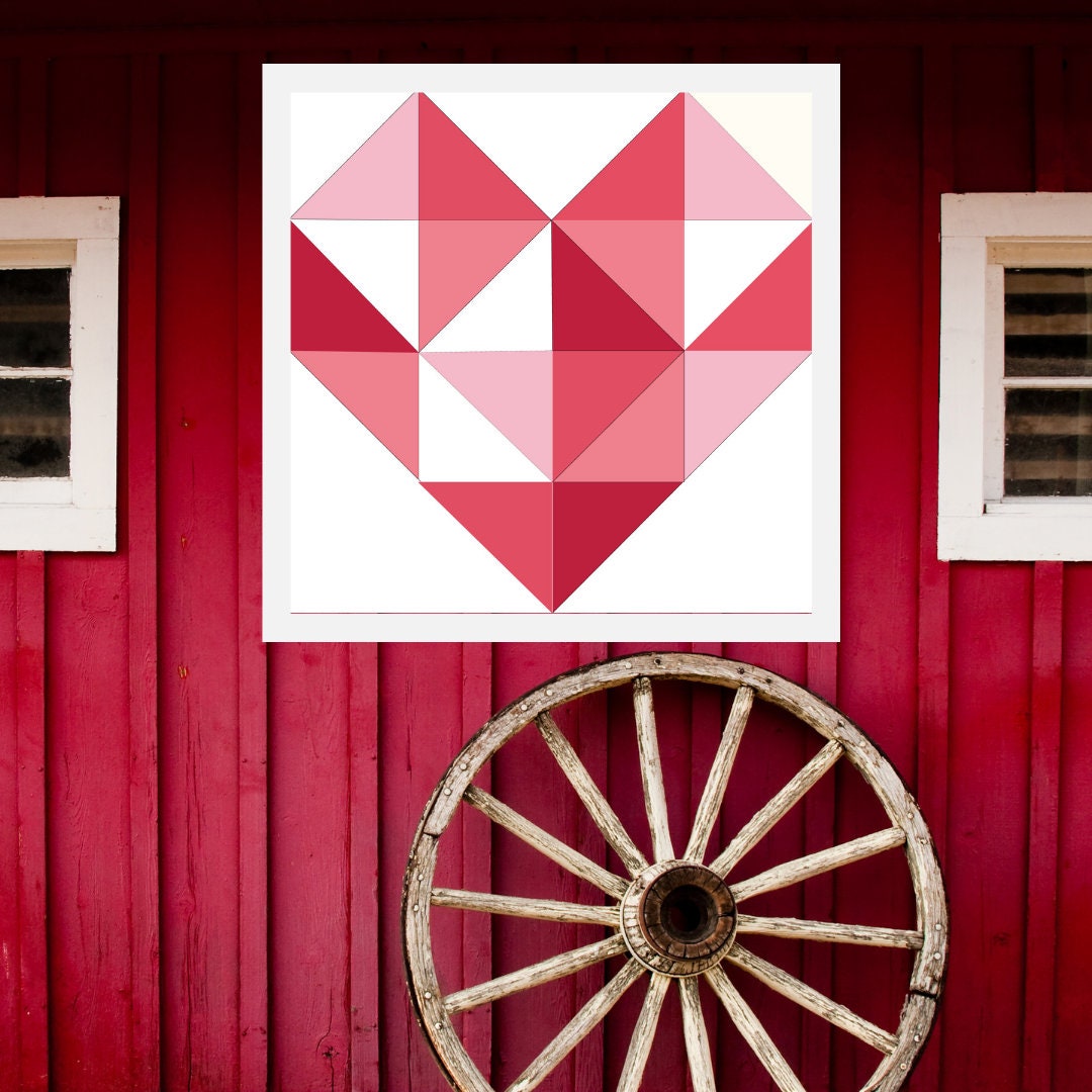 Heart Painted Barn Quilt Digital PDF SVG Pattern - Etsy